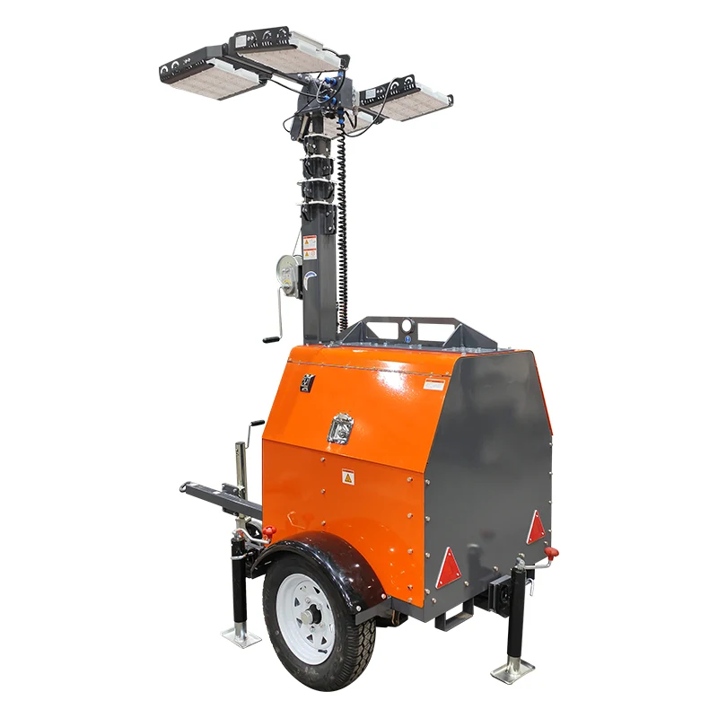 Portable 7M LED Light Tower – Diesel Generator Trailer for Outdoor Use ...