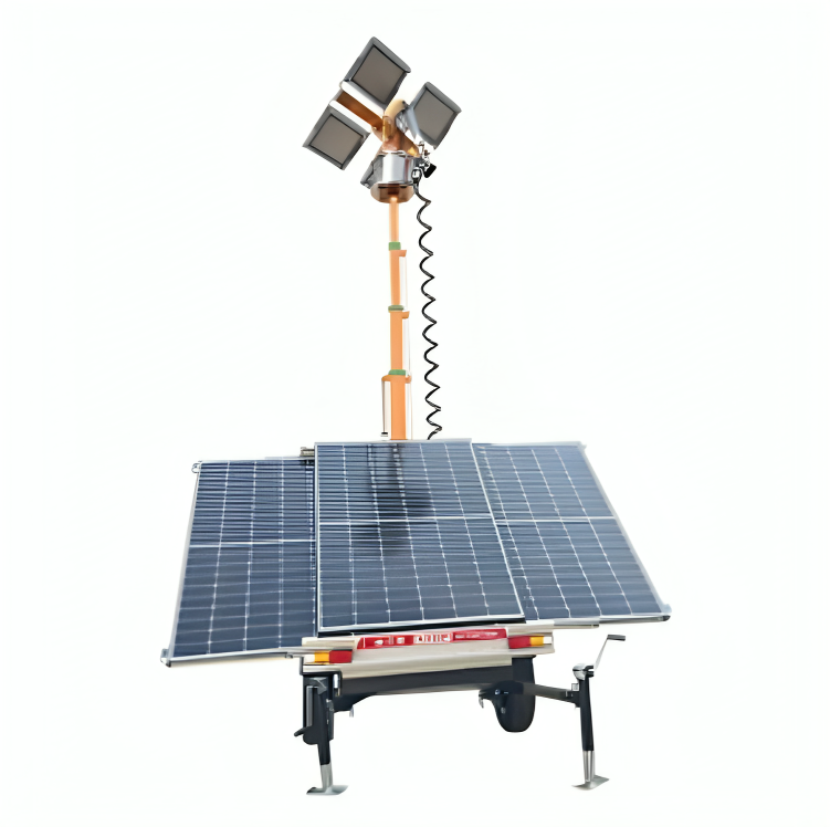 9M Portable Solar Light Tower with Retractable Panels | Renco Industrial